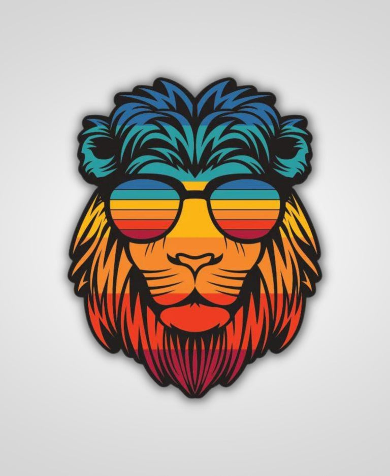 Wanderlooms Trippy Simba Sticker | Bike Riding Stickers